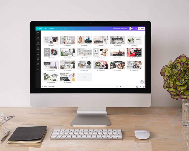 20 Youtube Thumbnails Editable in Canva Youtube Brand Kit, Youtube ...