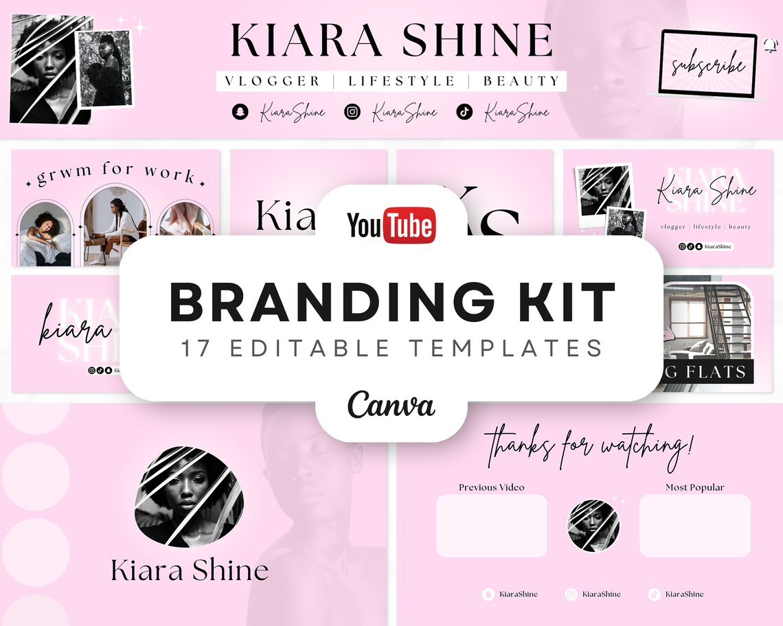 Youtube Brand Kit Youtube Banners, Intros, Thumbnails, Outros 17 ...