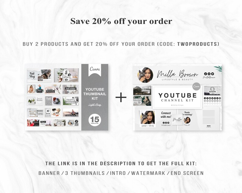 Youtube Thumbnail Kit 15 Thumbnails Editable in Canva - Etsy