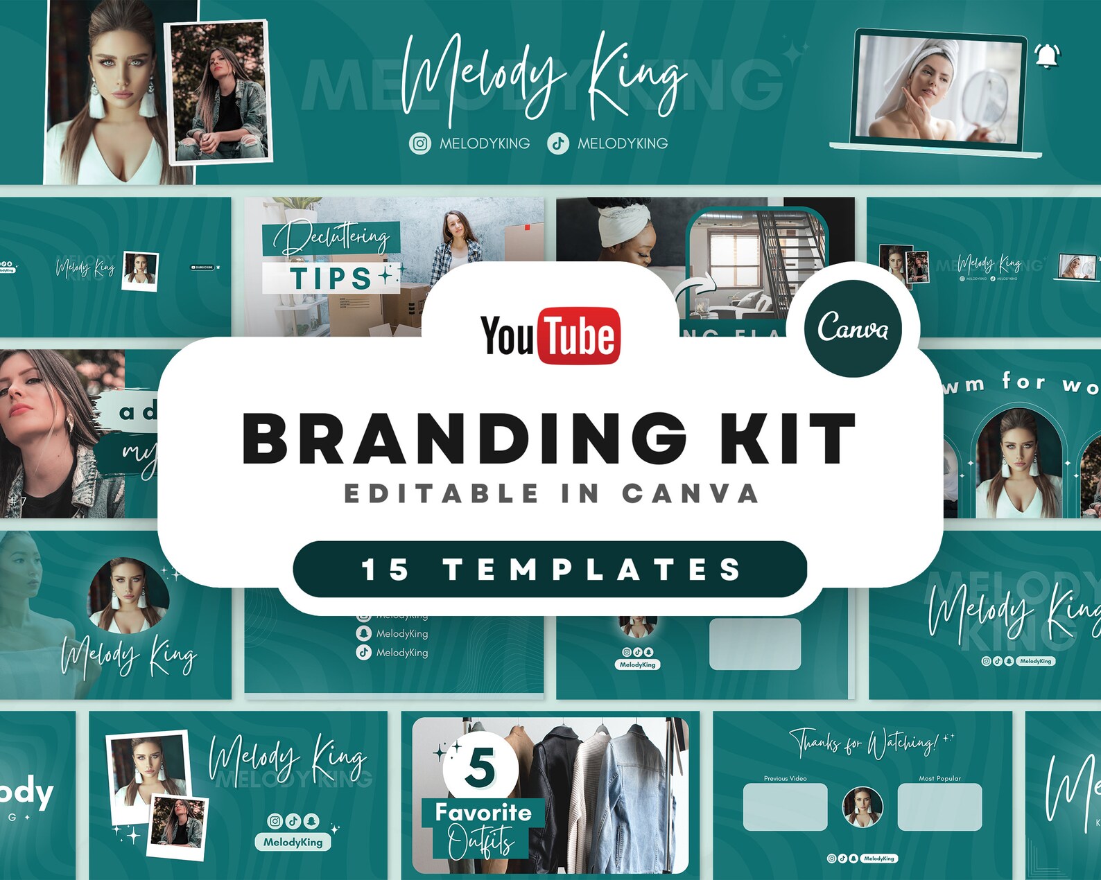 Youtube Branding Kit Banners Intros Thumbnails Outros - Etsy
