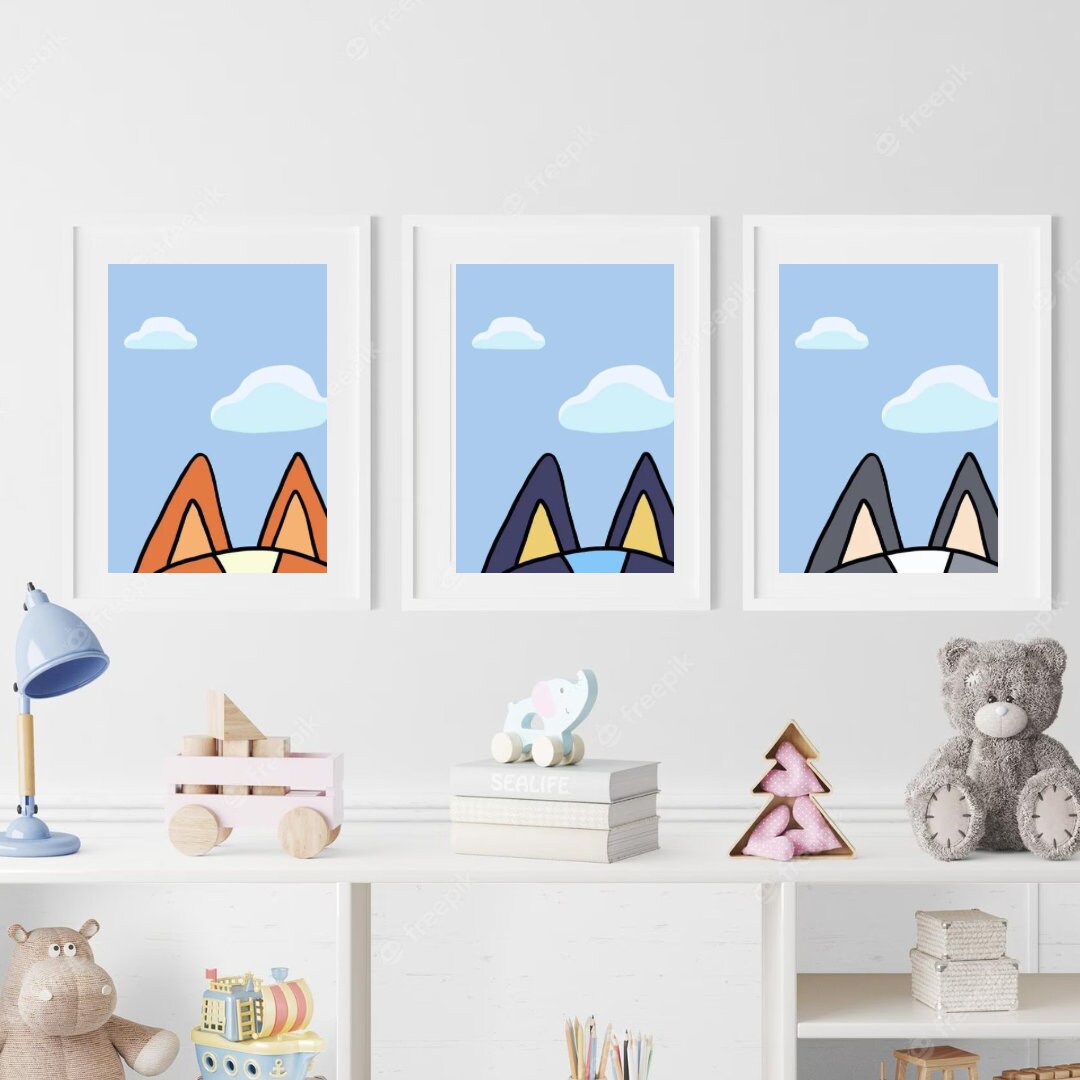 Set of 3 Bluey Prints Nursery Cute Digital Download - Etsy