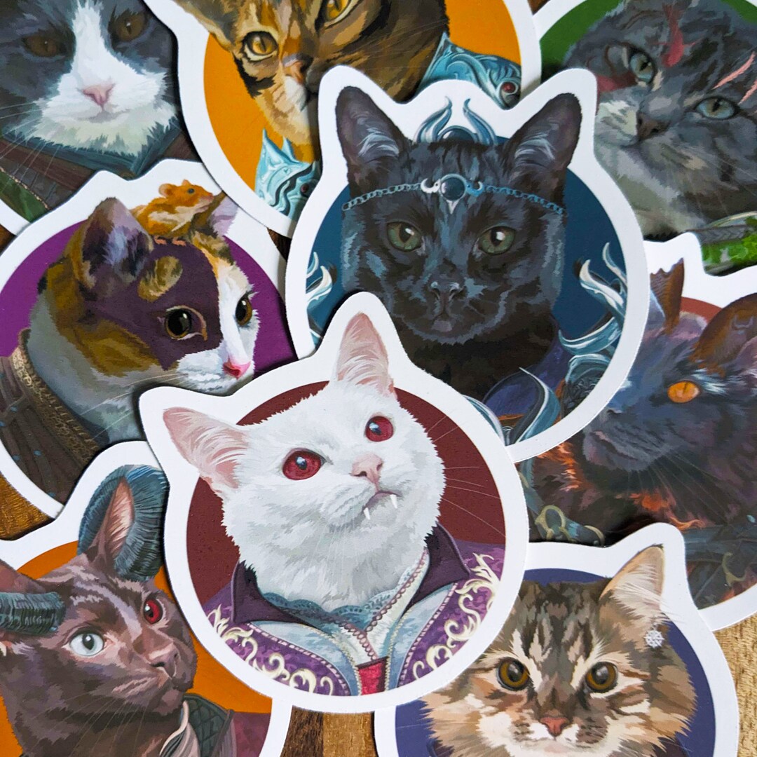 BG3 Inspired Kitty Party! Baldurs Gate Inspired Stickers With a Feline ...