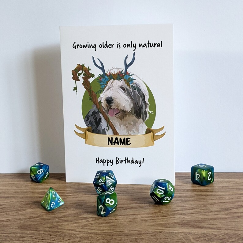Dnd Druid Birthday Card, Personalised! D&D Class Cards With a Feline ...