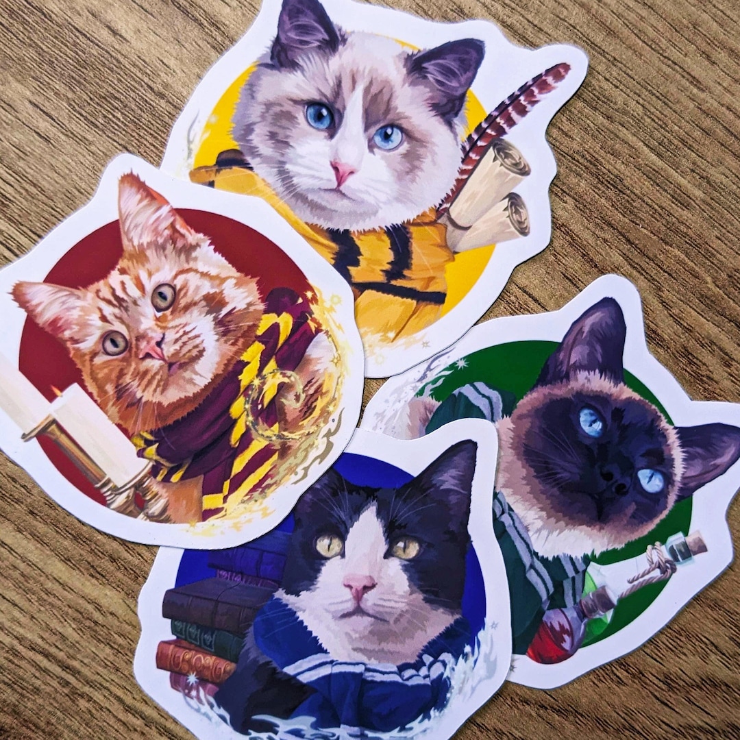 Wizard Kitty Party! Wizard and Witch Stickers With a Feline Twist ...