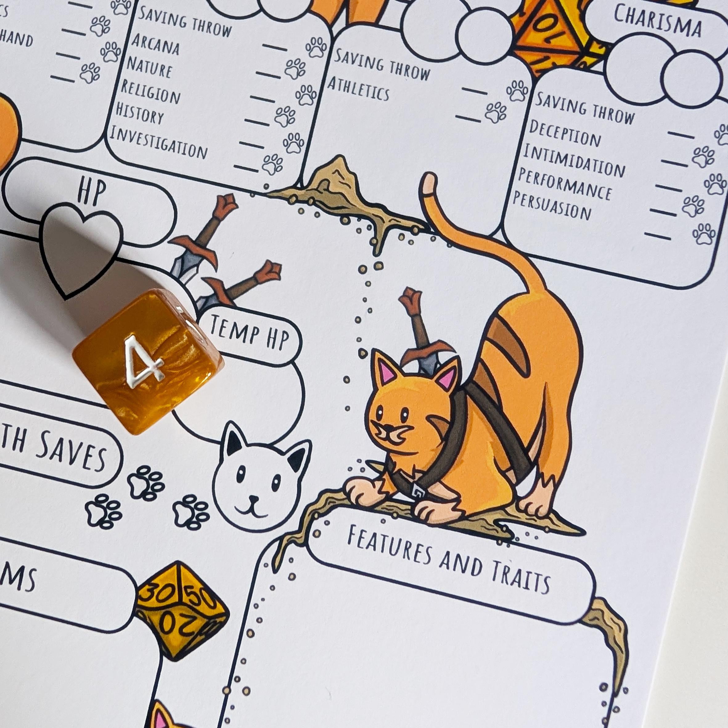 Dnd Fighter Character Sheet With a Feline Twist! Kitty D and D ...