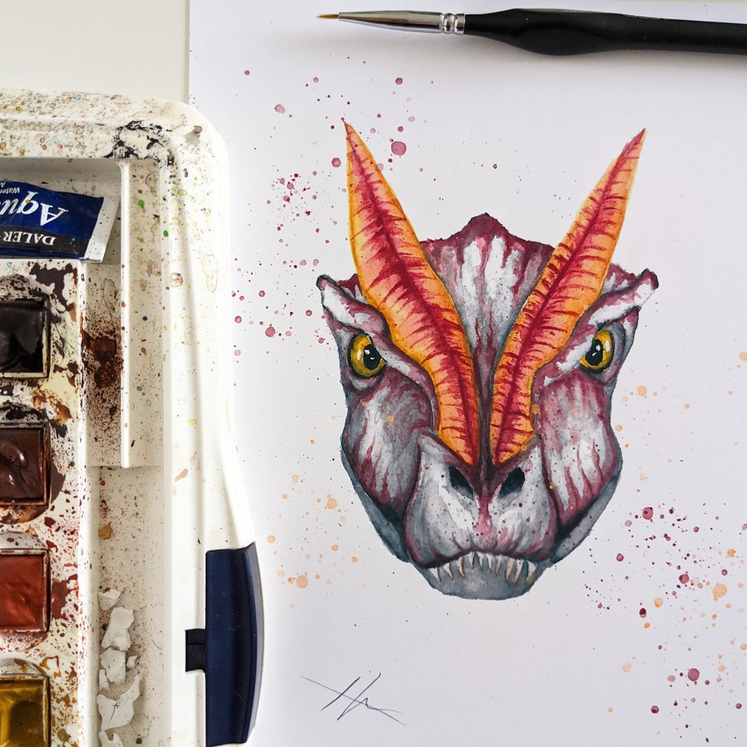 Dilophosaurus Inspired Artwork Print! Dinosaur Inspired, Dilo ...