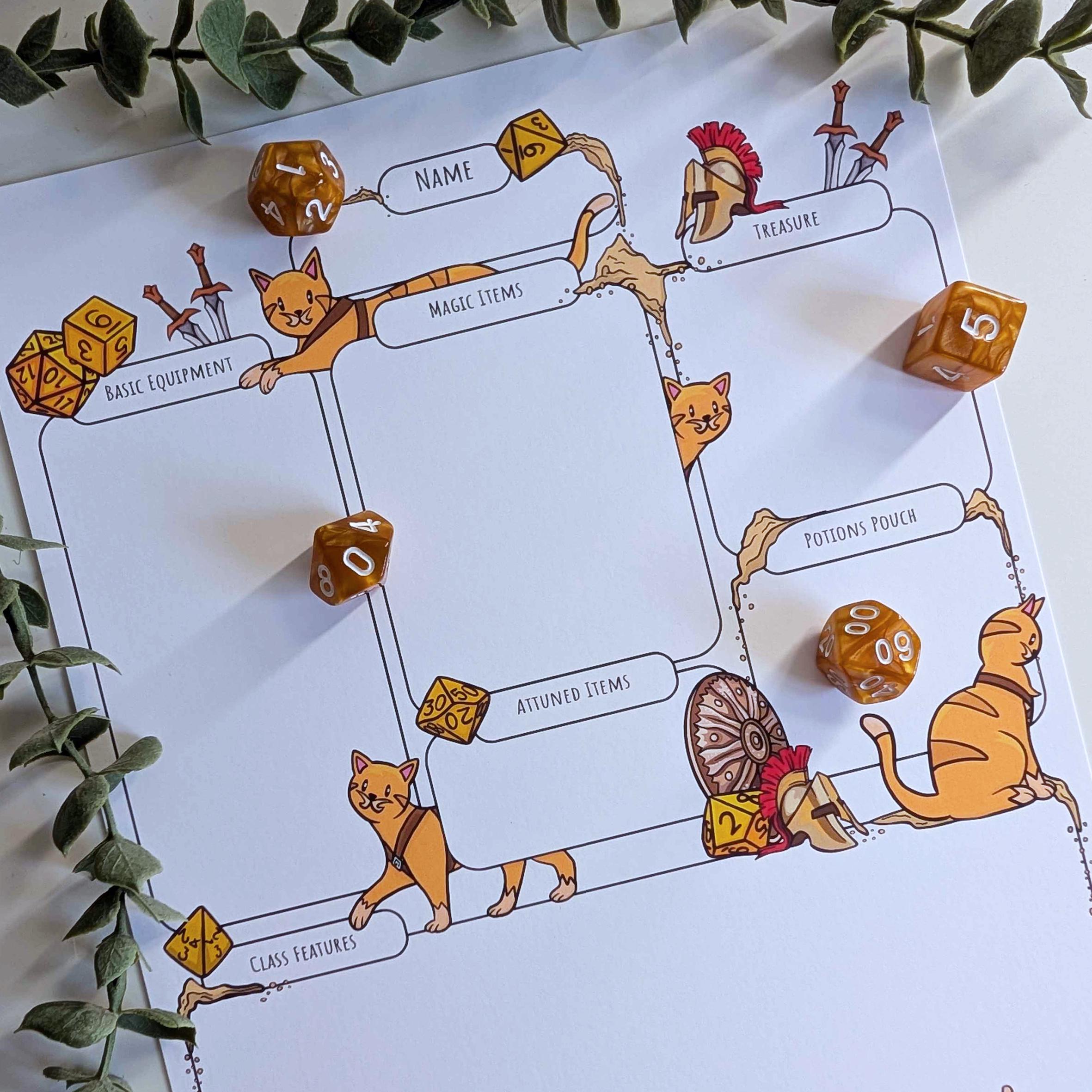 Dnd Fighter Character Sheet With a Feline Twist! Kitty D and D ...