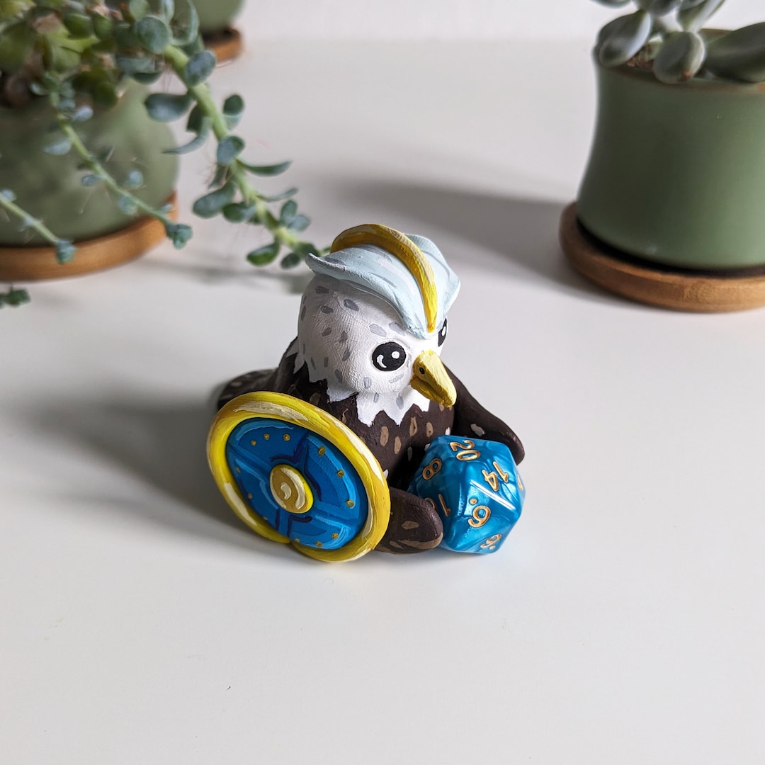 Dnd Paladin (bald Eagle) Sculpture, Dice Guardian, D20 Included! D&D ...