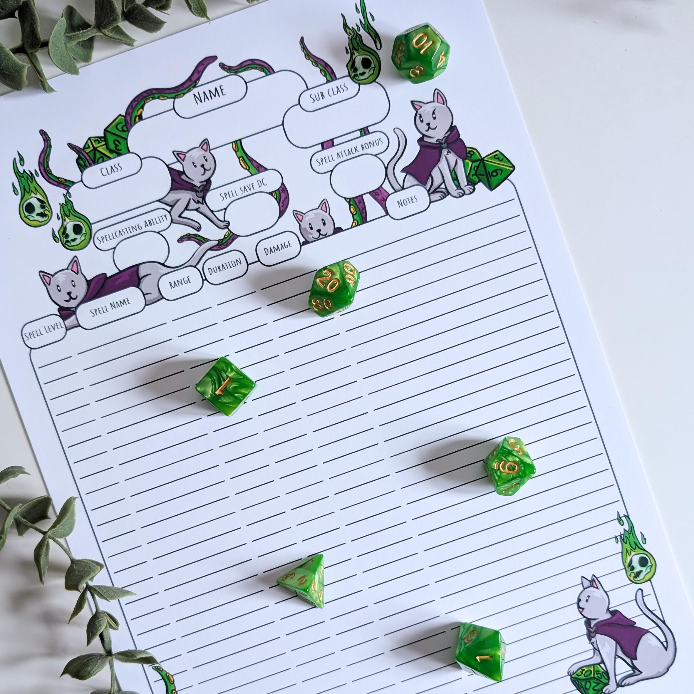 Dnd Warlock Character Sheet With a Feline Twist! Kitty D and D ...