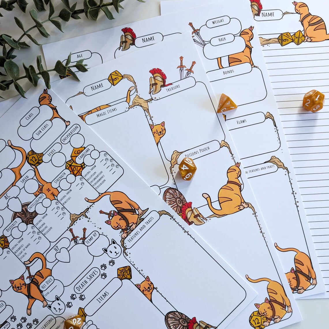 Dnd Fighter Character Sheet With a Feline Twist! Kitty D and D ...
