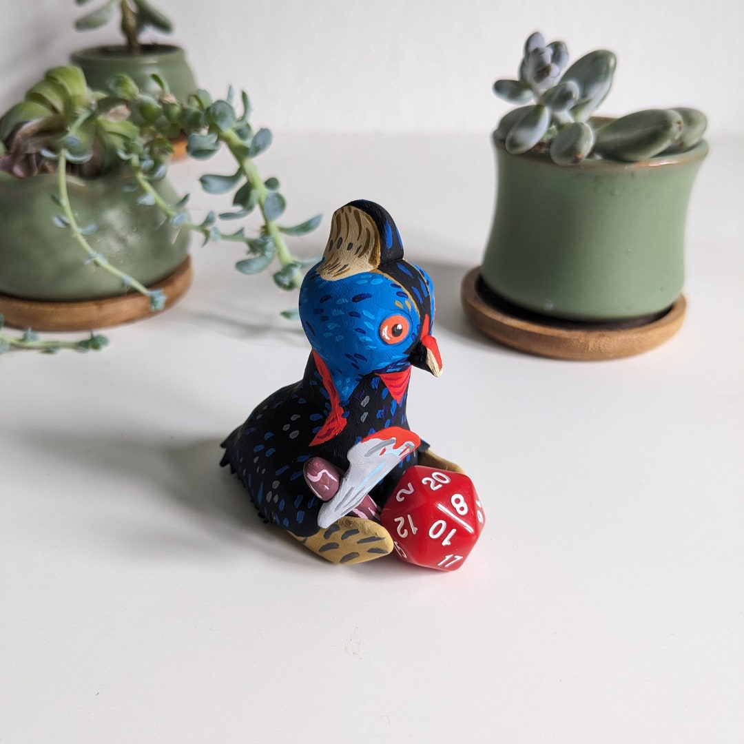Dnd Barbarian (cassowary) Sculpture, Dice Guardian, D20 Included! D&D ...