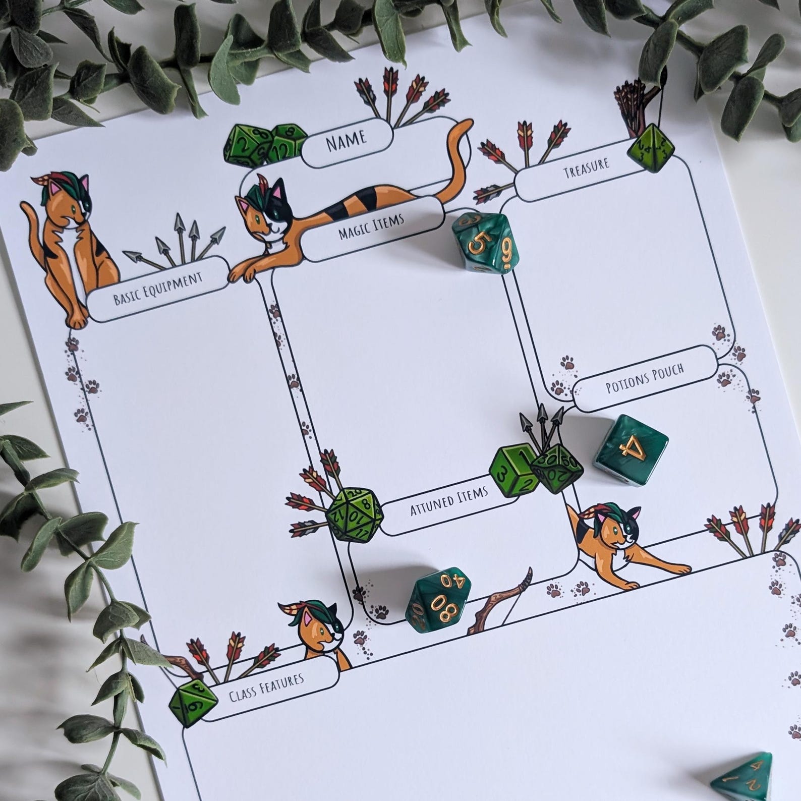 Dnd Ranger Character Sheet With a Feline Twist! Kitty D and D, Editable ...