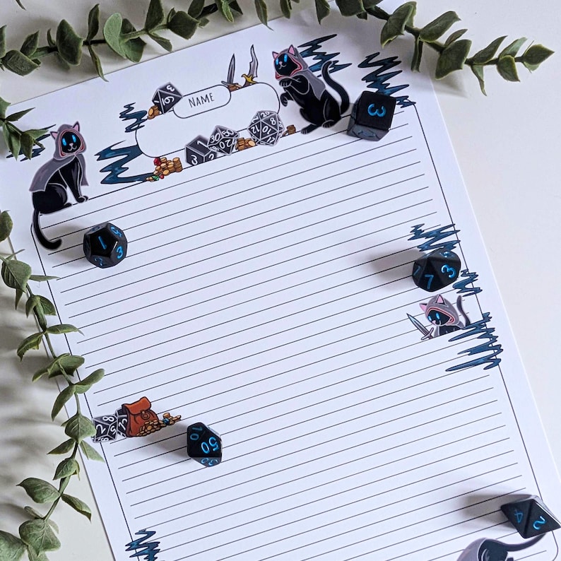 Dnd Rogue Character Sheet With a Feline Twist! Kitty D and D, Editable ...