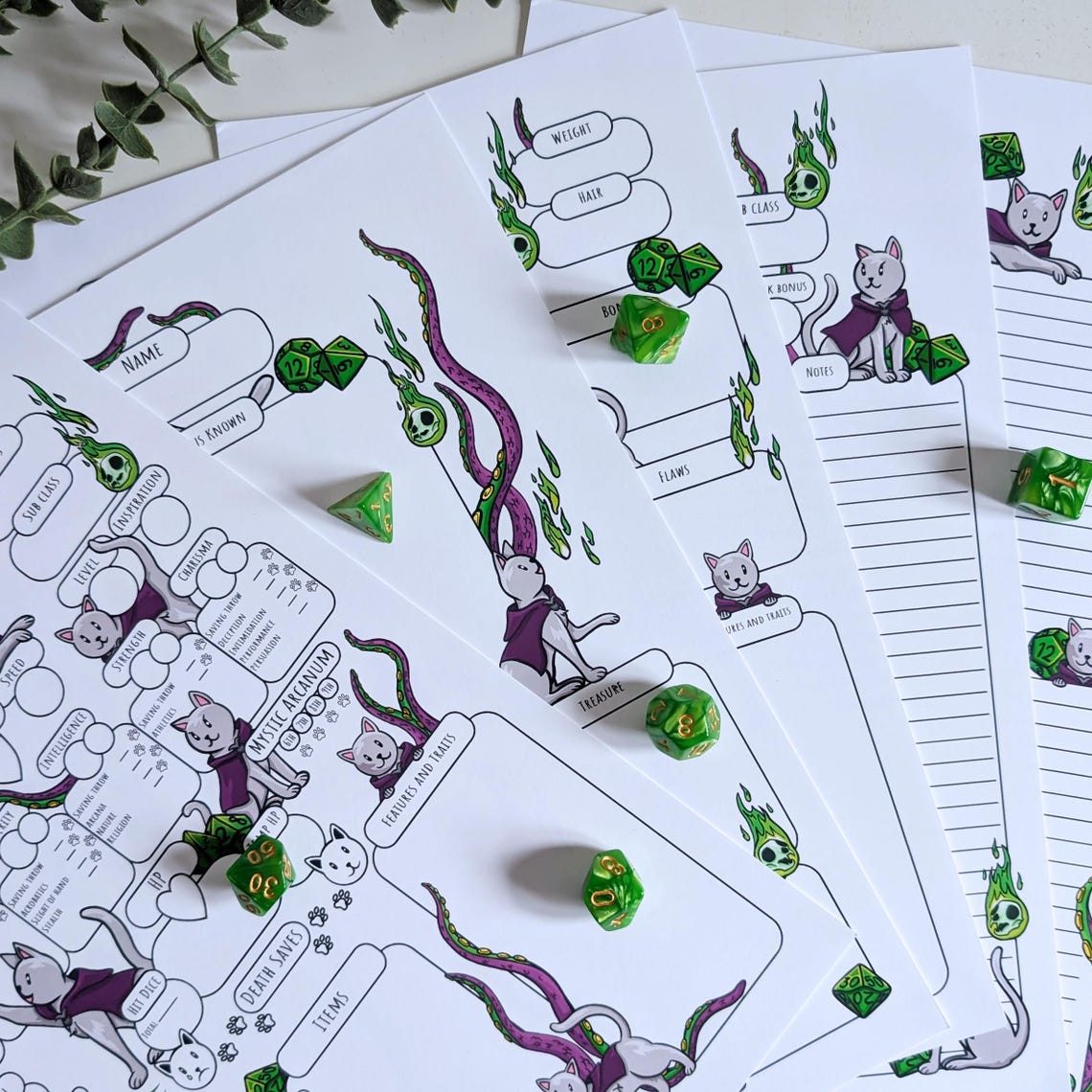 Dnd Warlock Character Sheet With a Feline Twist! Kitty D and D ...