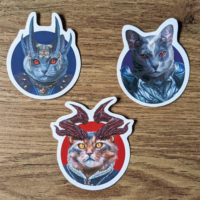 BG3 Villains Inspired Kitty Party! Baldurs Gate Inspired Stickers With ...