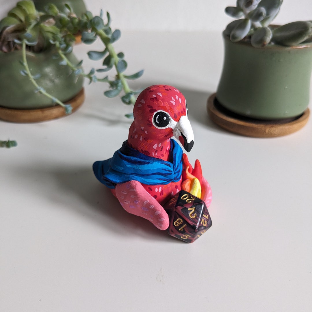 Dnd Sorcerer (flamingo) Sculpture, Dice Guardian, D20 Included! D&D ...
