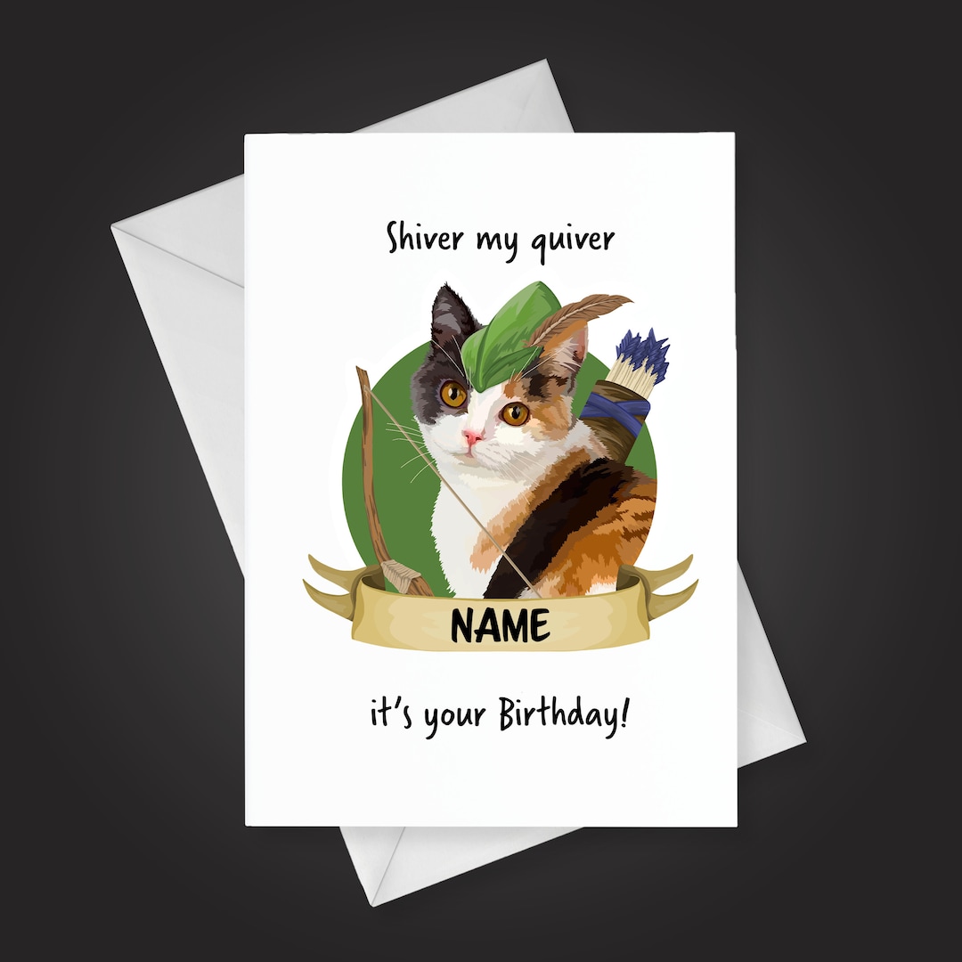 Dnd Ranger Birthday Card, Personalised! D&D Class Cards With a Feline ...