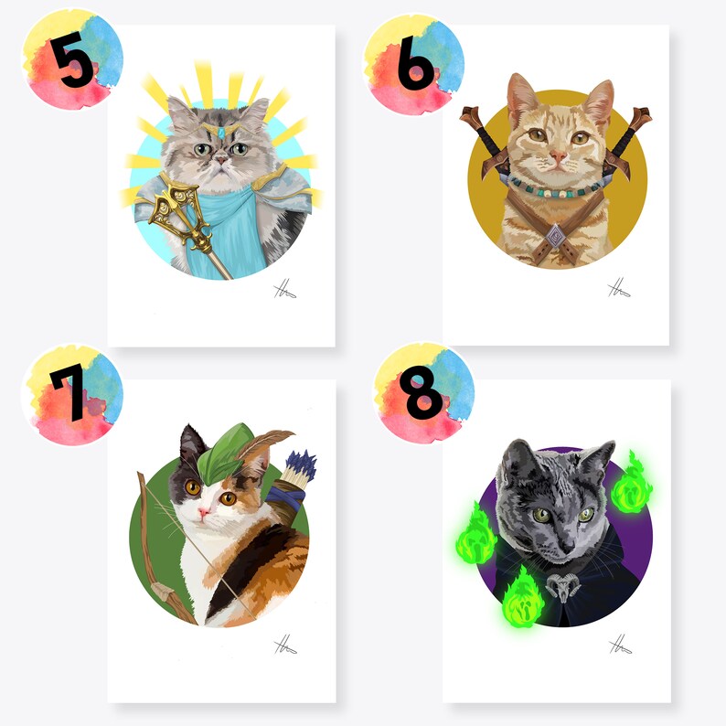 D&D Kitty Party Dungeons and Dragons class inspired artwork | Etsy