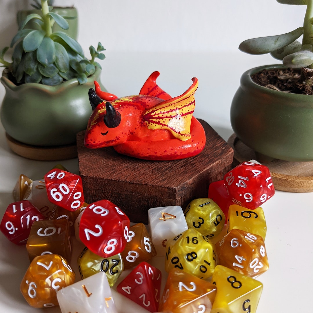 Sleeping Baby Red Dragon Dnd Fantasy Polymer Sculpture - Etsy