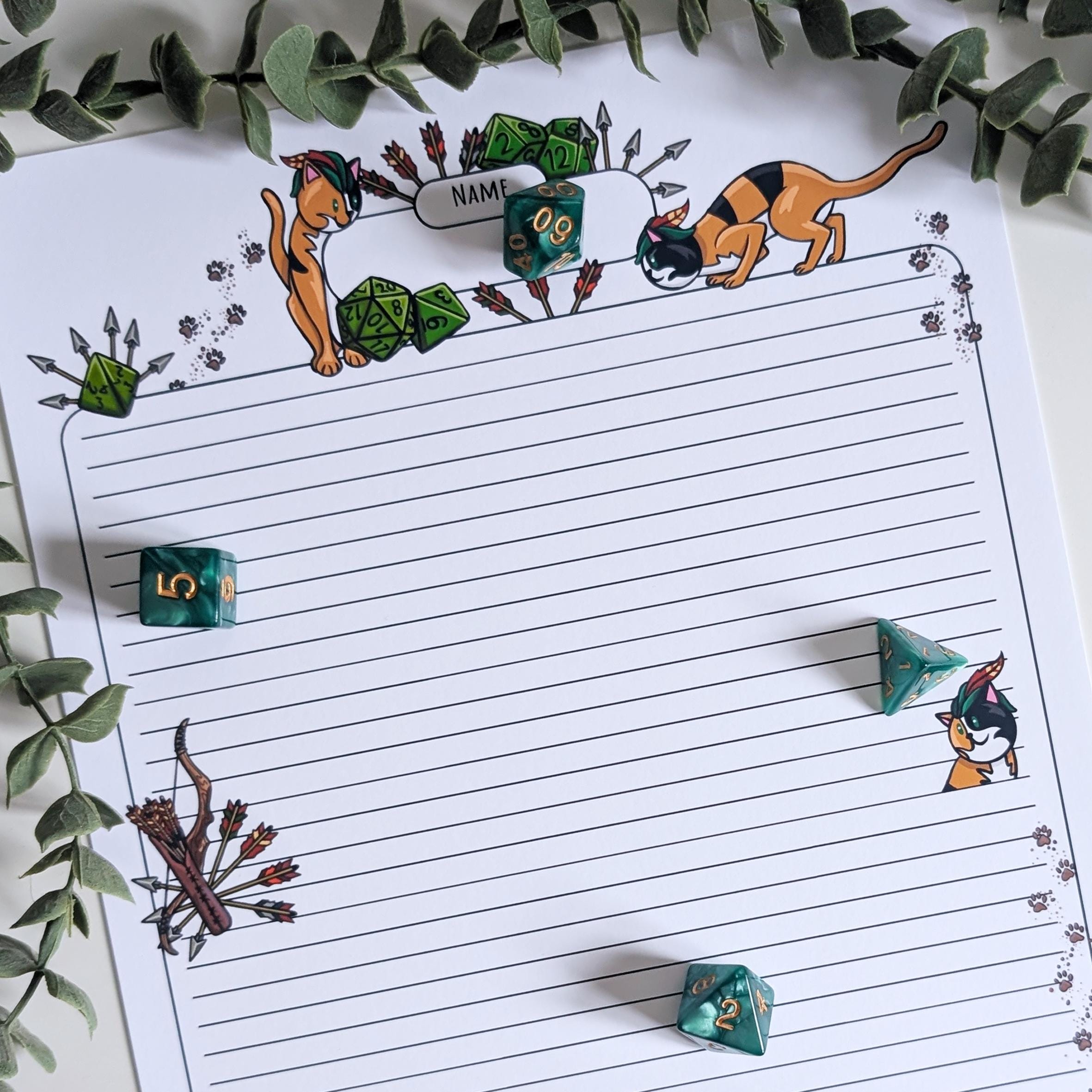 Dnd Ranger Character Sheet With a Feline Twist! Kitty D and D, Editable ...