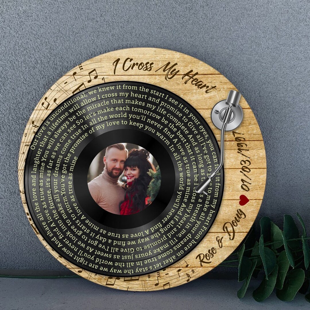Engraved Vinyl Record Frame – Custom Lyrics, Wedding Gift, Personalized ...