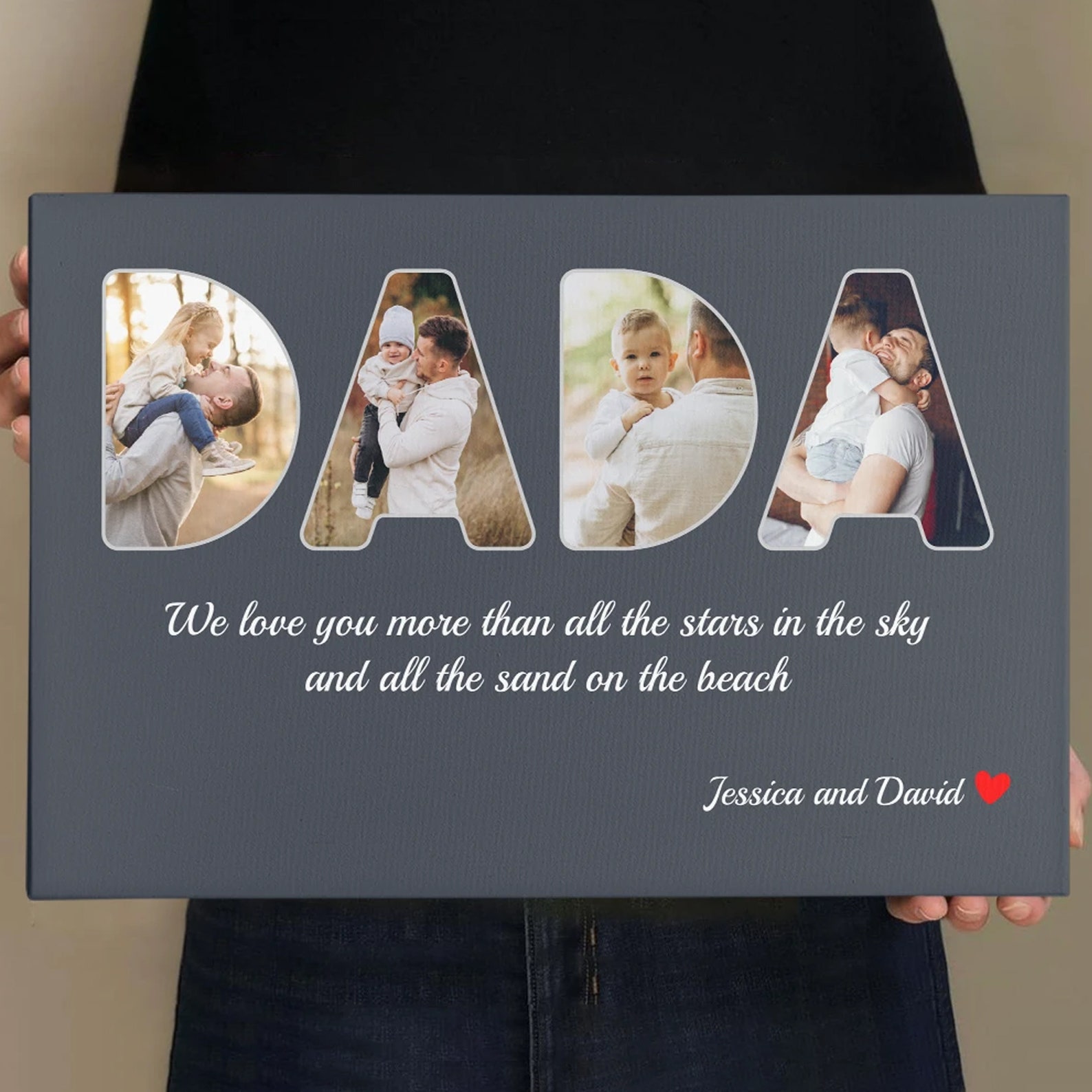 Custom DADA Photo Collage Canvas Sign Framed Personalized | Etsy