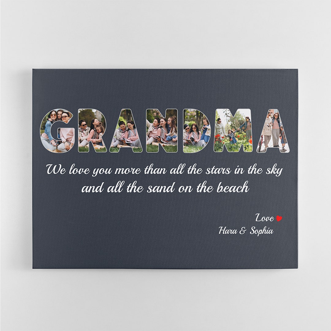 Grandma Custom Photo, Grandma Photo Collage, Personalized Canvas Photo ...