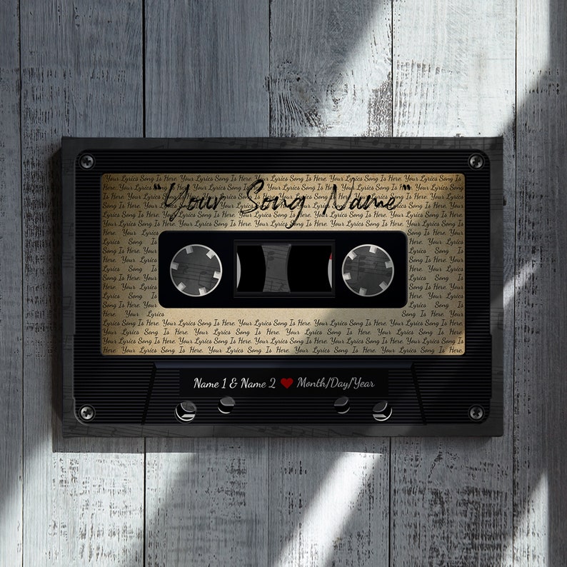 Personalized Music Song Lyrics Cassette Tape Canvas Wall Art - Etsy