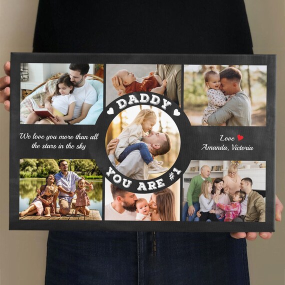 Personalized Dad and Family Canvas Custom Dad Photo Wall Art - Etsy