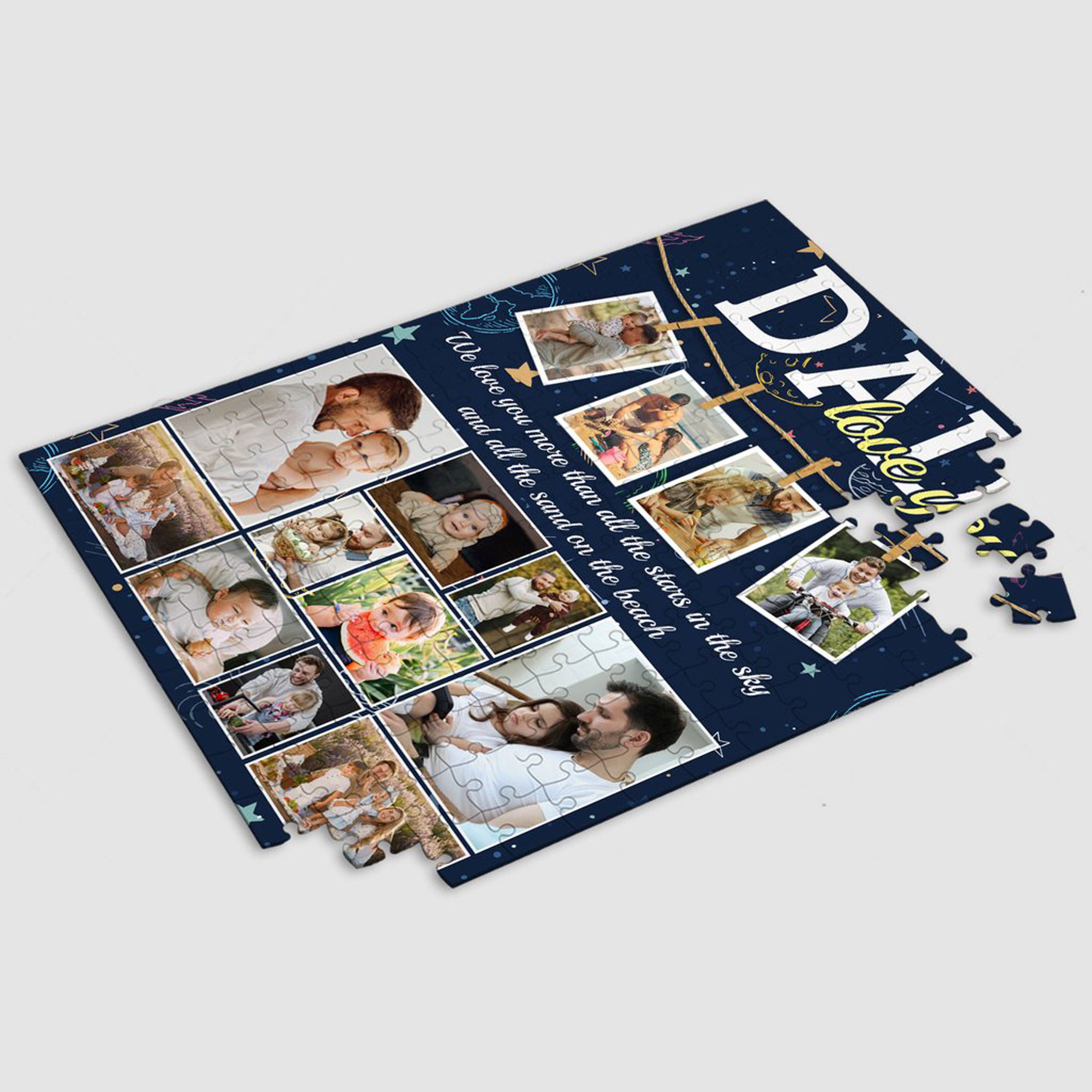 Fathers Day Gift Puzzle Sign Dad Custom Photo Personalize Name | Etsy