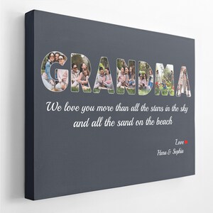 Grandma Custom Photo, Grandma Photo Collage, Personalized Canvas Photo ...