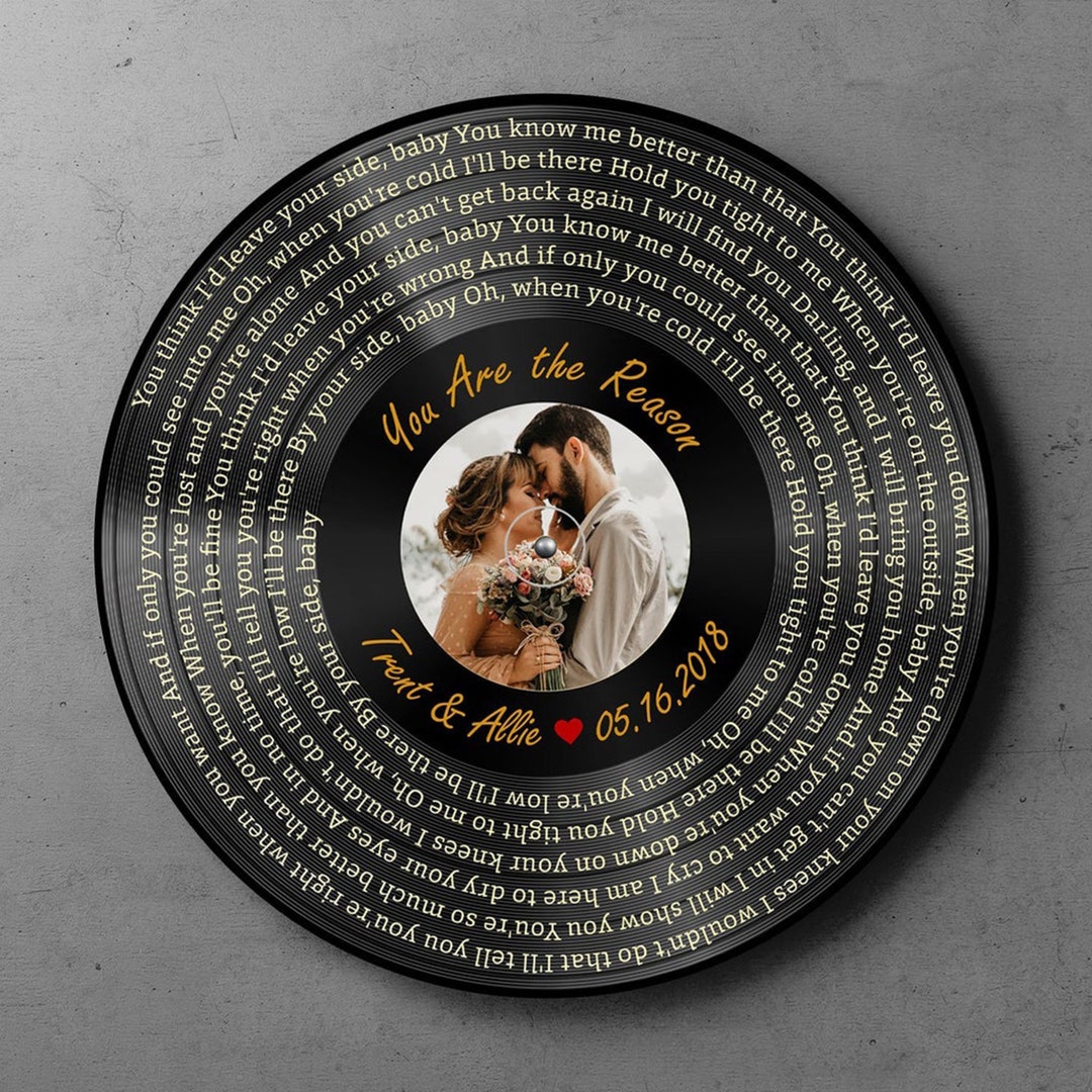Personalized Wedding Gift, Vinyl Record Song Lyrics for Him, Gift for ...