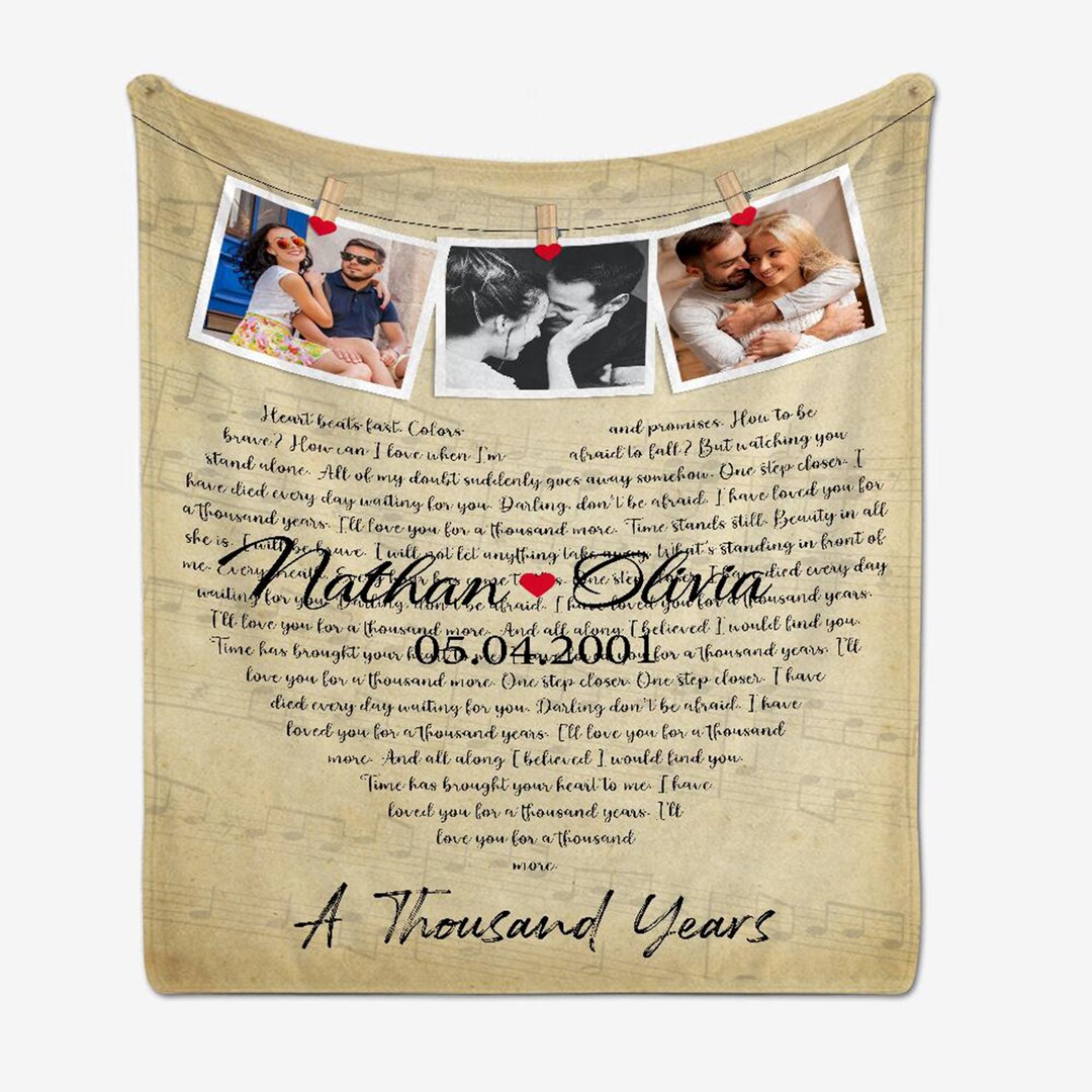 Personalized Song Blanket, Custom Family Photo Soft Throw Blankets ...