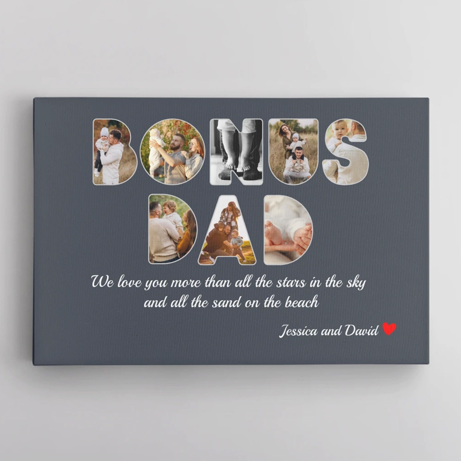 Photo Collage Canvas Frame Father's Day Gift for Dad | Etsy