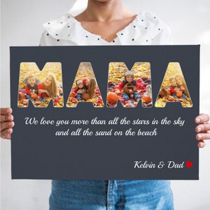 Mama Custom Photo, Mama Photo Collage, Personalize Canvas Photo, Family ...