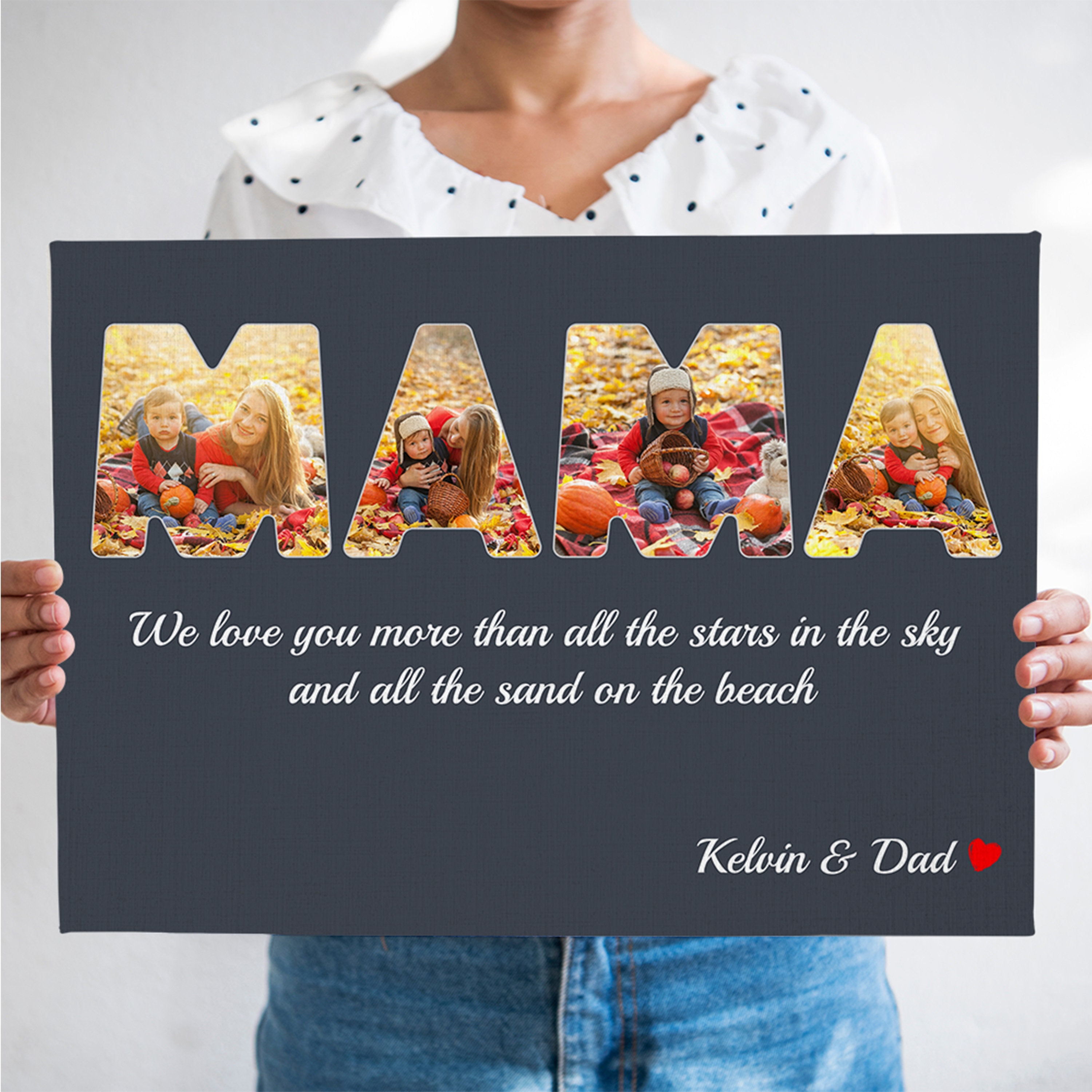 Mama Custom Photo Mama Photo Collage Personalize Canvas | Etsy