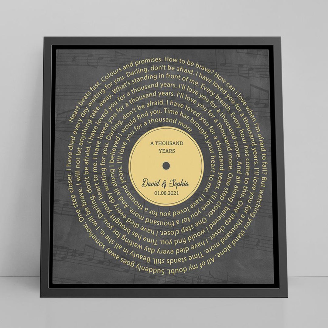 Any Song Lyrics Personalised Print, Vinyl Record Song Lyrics Print, Our ...