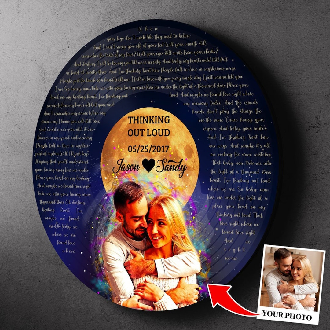 Personalized Song Lyrics Canvas Print: Moonlit Music Gift for Couples # ...