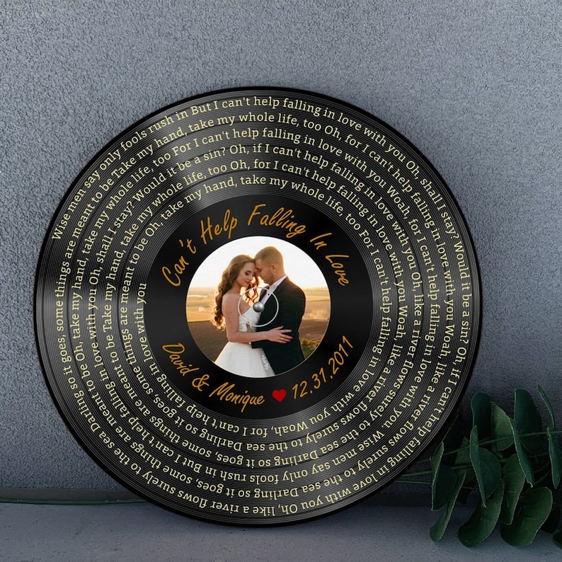 Personalized Wedding Gift Vinyl Record Song Lyrics for Him - Etsy