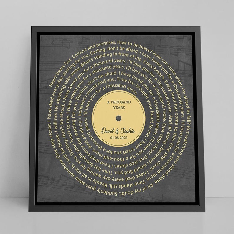 Personalized Wedding Gift Vinyl Record Song Lyrics for Him | Etsy