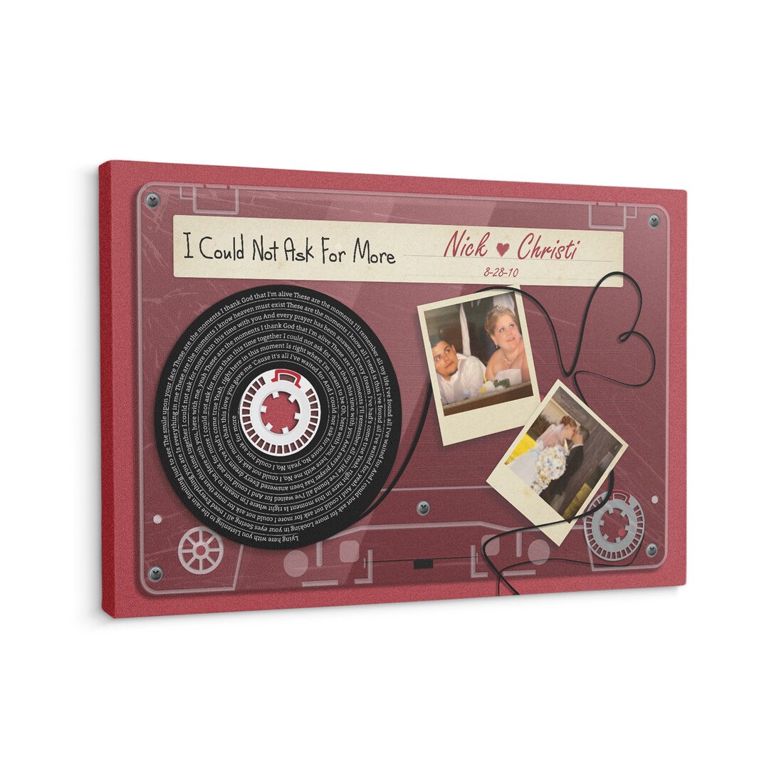 SONG LYRICS SIGN - Wedding Song on Canvas, Anniversary Gift for Wife ...