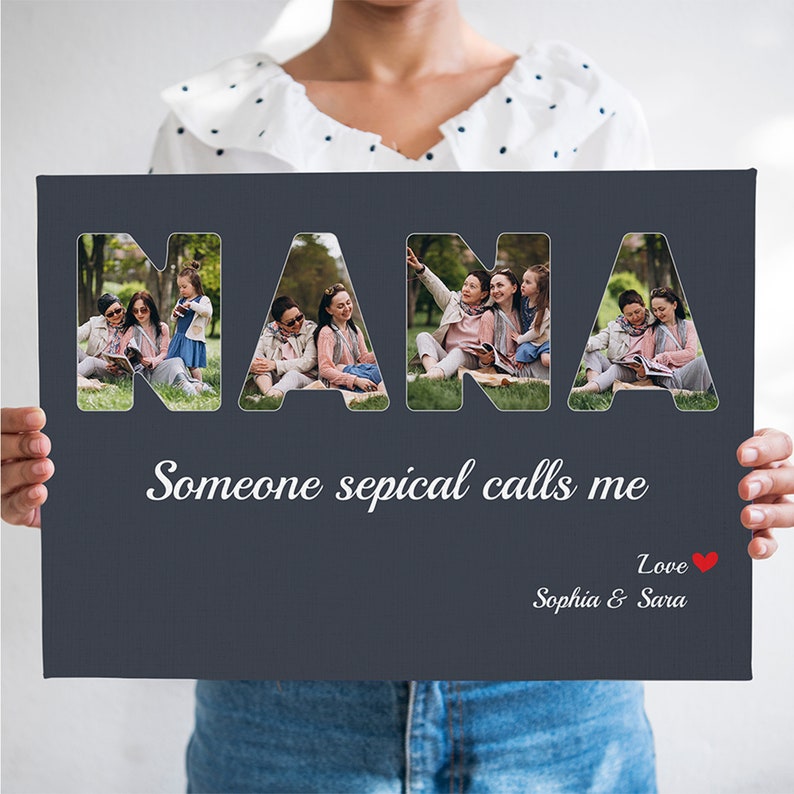 Mama Custom Photo Mama Photo Collage Personalize Canvas | Etsy