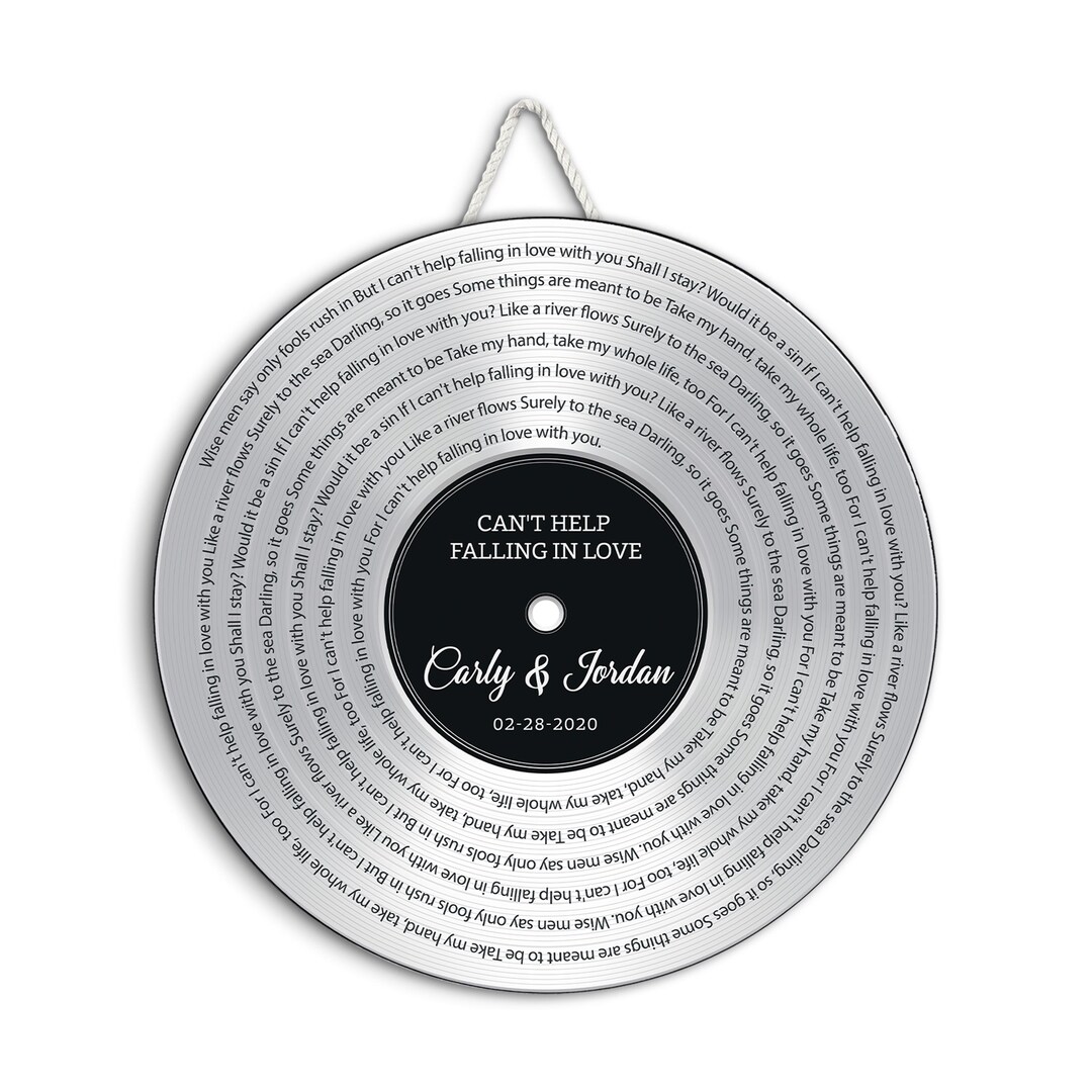 Personalized Wedding Song Sign - Silver Record Style - Couple ...