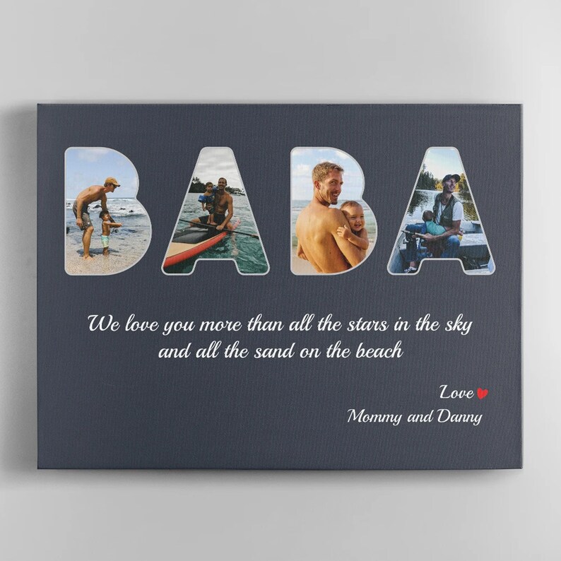 Custom DADA Photo Collage Canvas Sign Framed Personalized - Etsy