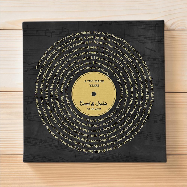 Personalized Wedding Gift Vinyl Record Song Lyrics for Him | Etsy