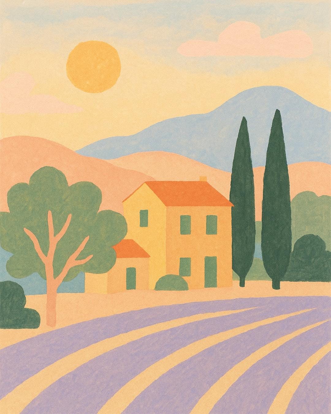 Provence Landscape Wall Art – French Countryside Lavender Field ...