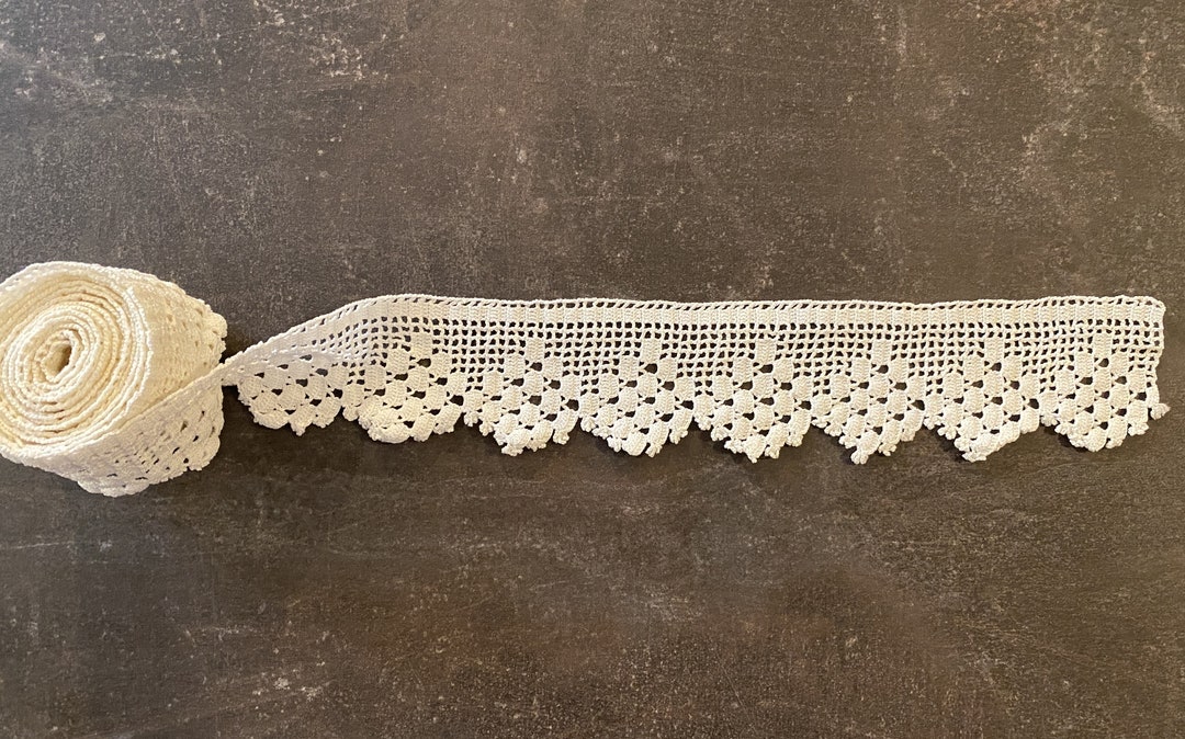Handcrafted White Crochet Lace Trim, 65x2.1 Inches - Etsy