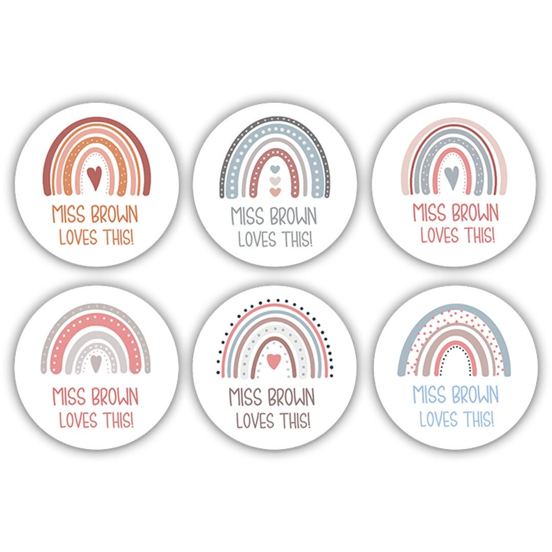 Personalised Teacher Stickers, Boho Stickers, Personalised Teacher ...