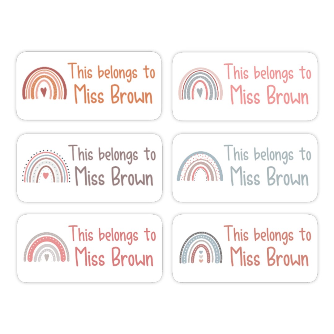 Personalised Teacher Stickers, Boho Book Labels, Teacher ID Labels ...