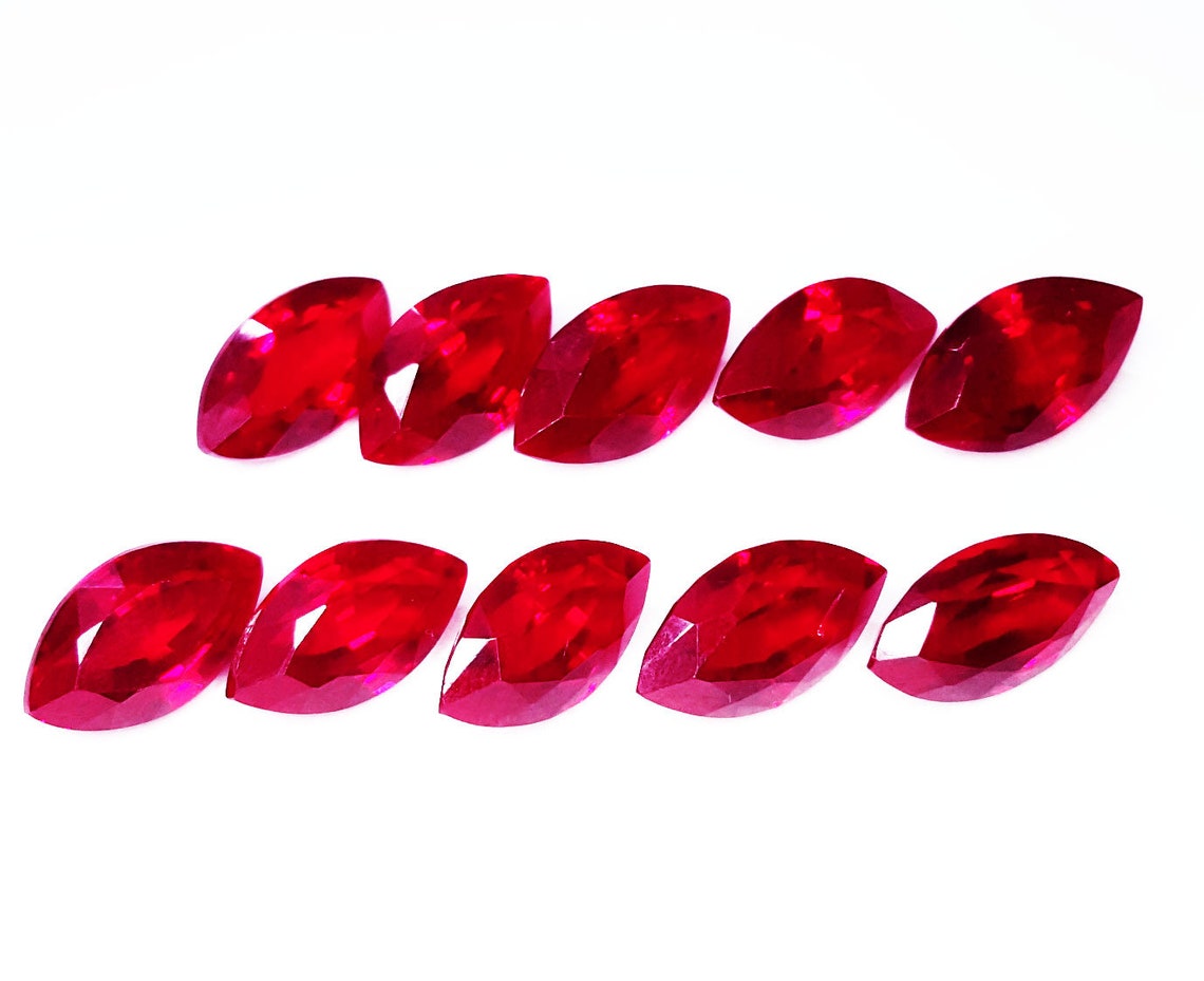 Loose Gemstone Natural Attractive Ruby Lot Marquise Cut 10 Pcs - Etsy